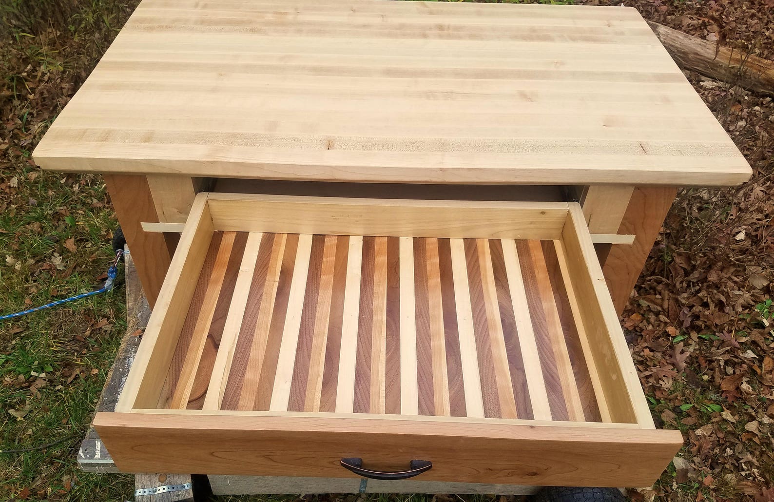 Cherry and Maple Butcher Block Island | Etsy