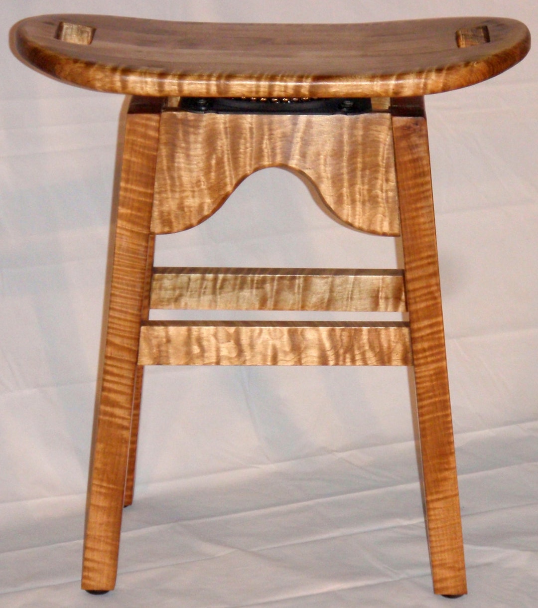 Rare Tiger Maple Stool With Golden Stain - Etsy
