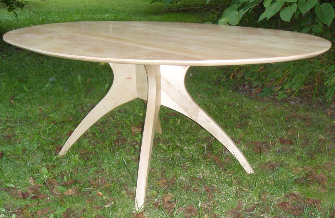 Elliptical Curly Maple Walking Table | Etsy