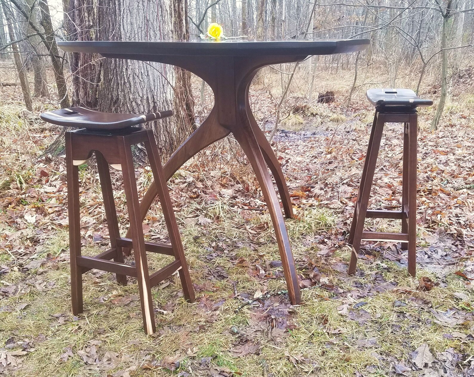 Bar-height Tri-walking Table With a Paulie Walnuts Top | Etsy
