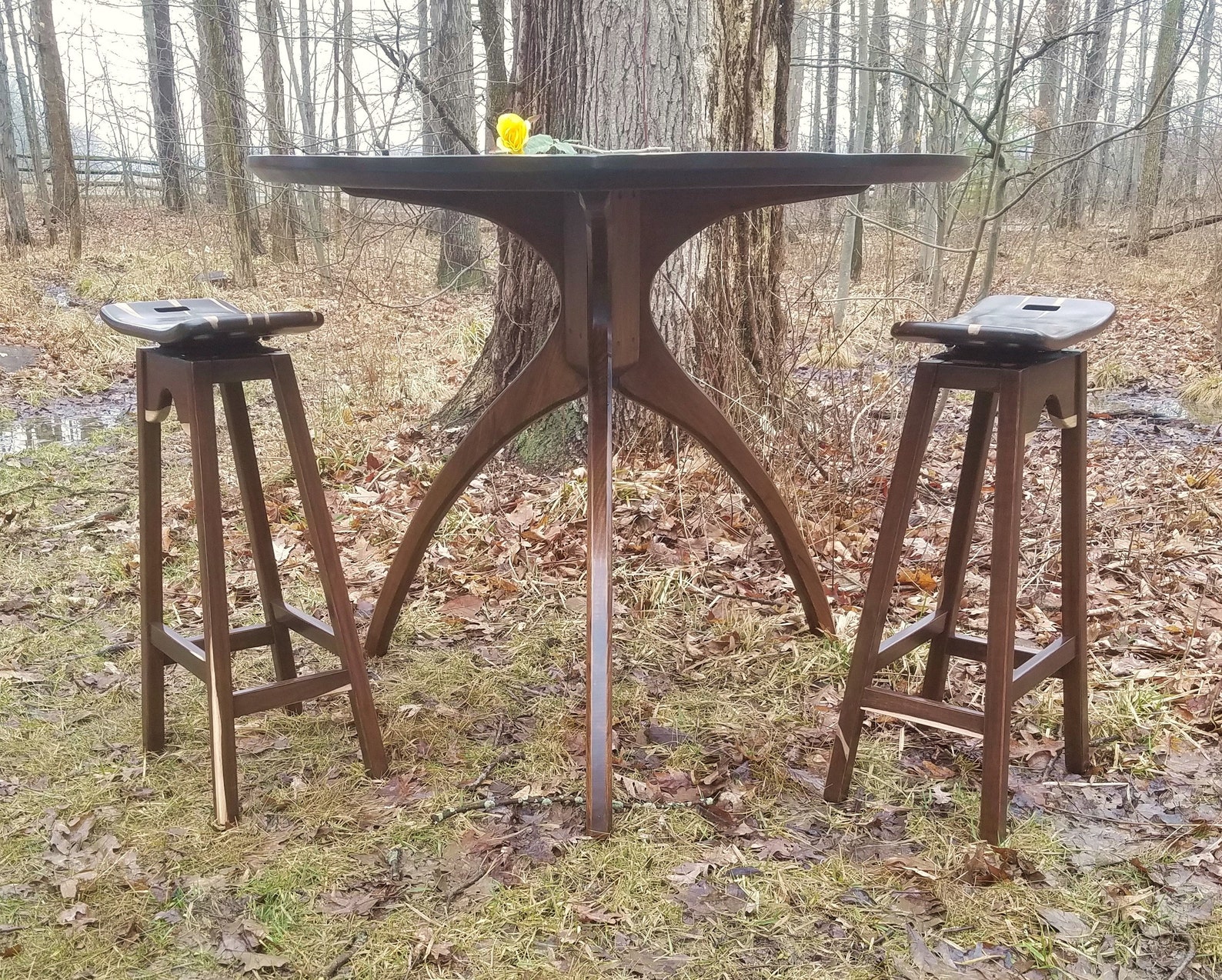 Bar-height Tri-walking Table With a Paulie Walnuts Top - Etsy