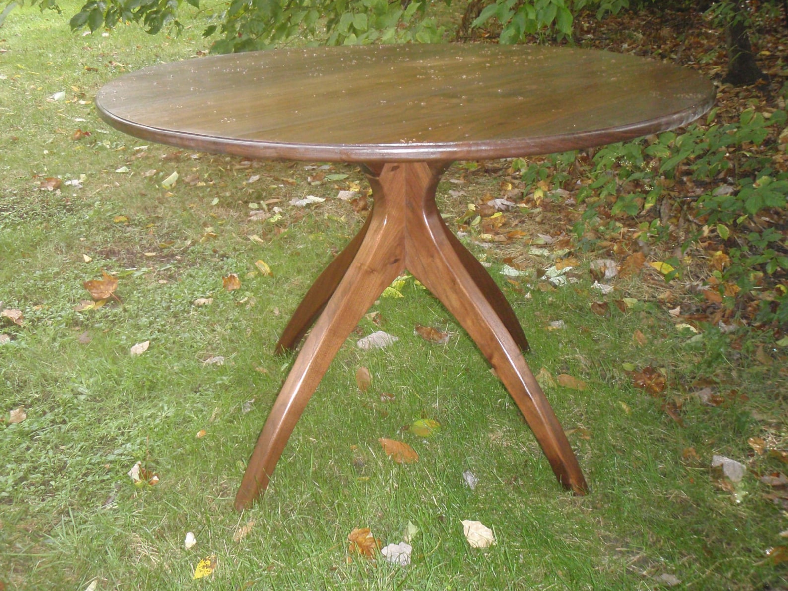Small Walking Table in All Walnut in the Rain - Etsy