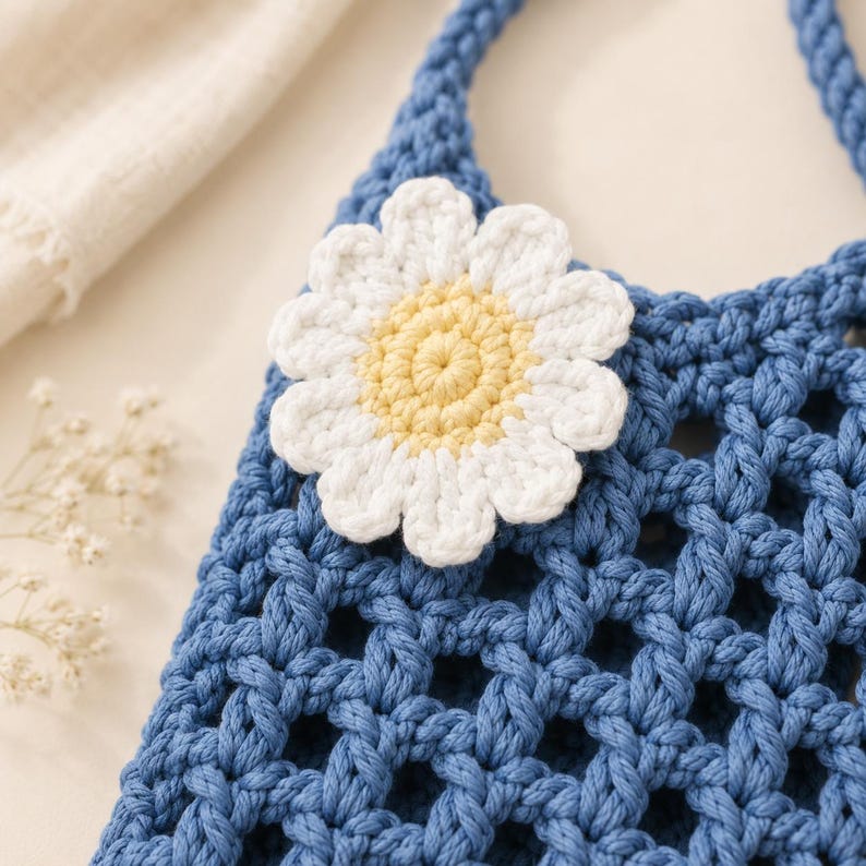 Crochet Daisy Bag Pattern, Easy Cell Phone Holder, Small Purse (PDF ...
