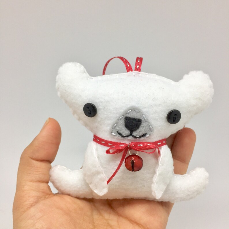 Felt Polar Bear Christmas ornament christmas tree North Pole | Etsy