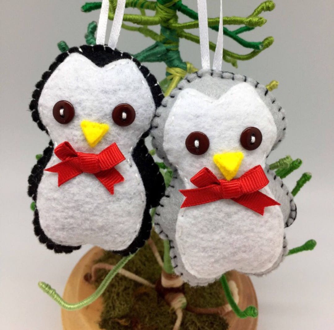 Holiday Felt Penguin Decoration, Christmas Felt Penguin Ornament, Xmas ...