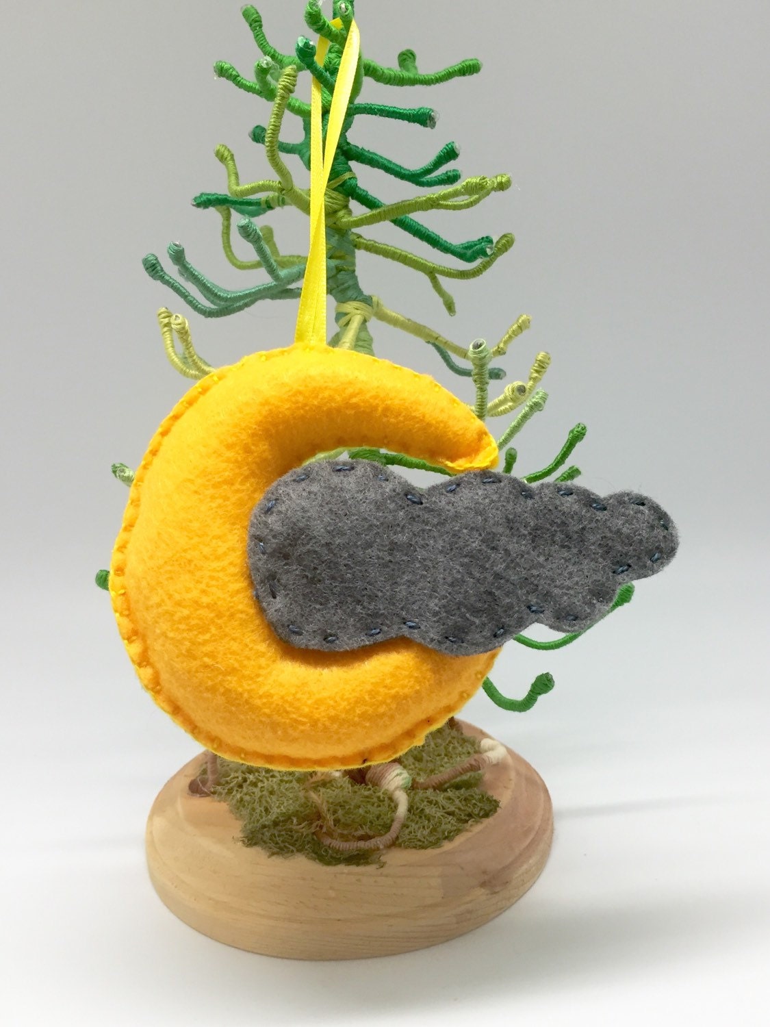 Evil Moon Ornament Creepy Moon Decor Spooky Half Moon | Etsy