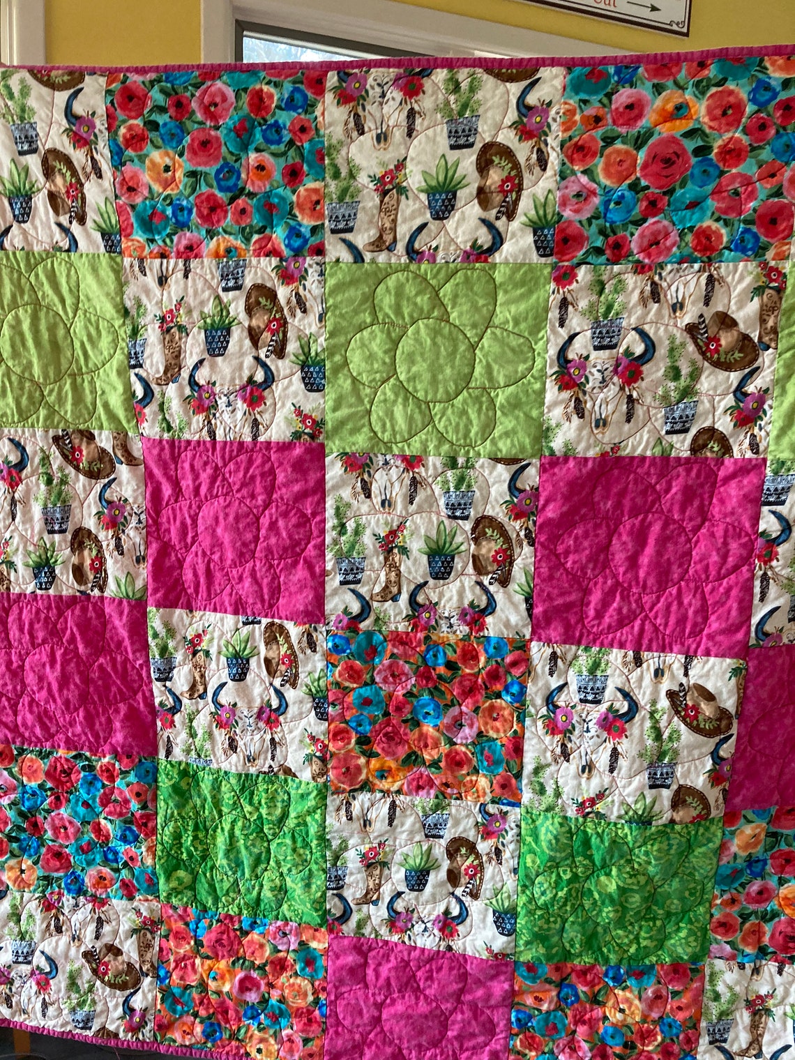 Bright Bohemian Baby Quilt/lap Quilt - Etsy UK