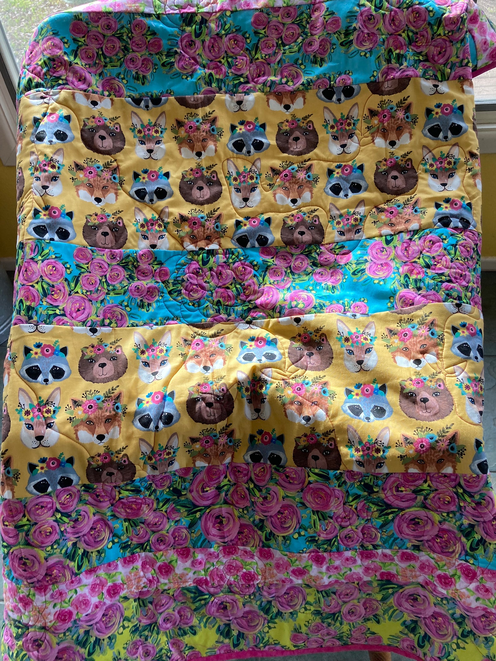 Bright Woodland Critter Quilt - Etsy