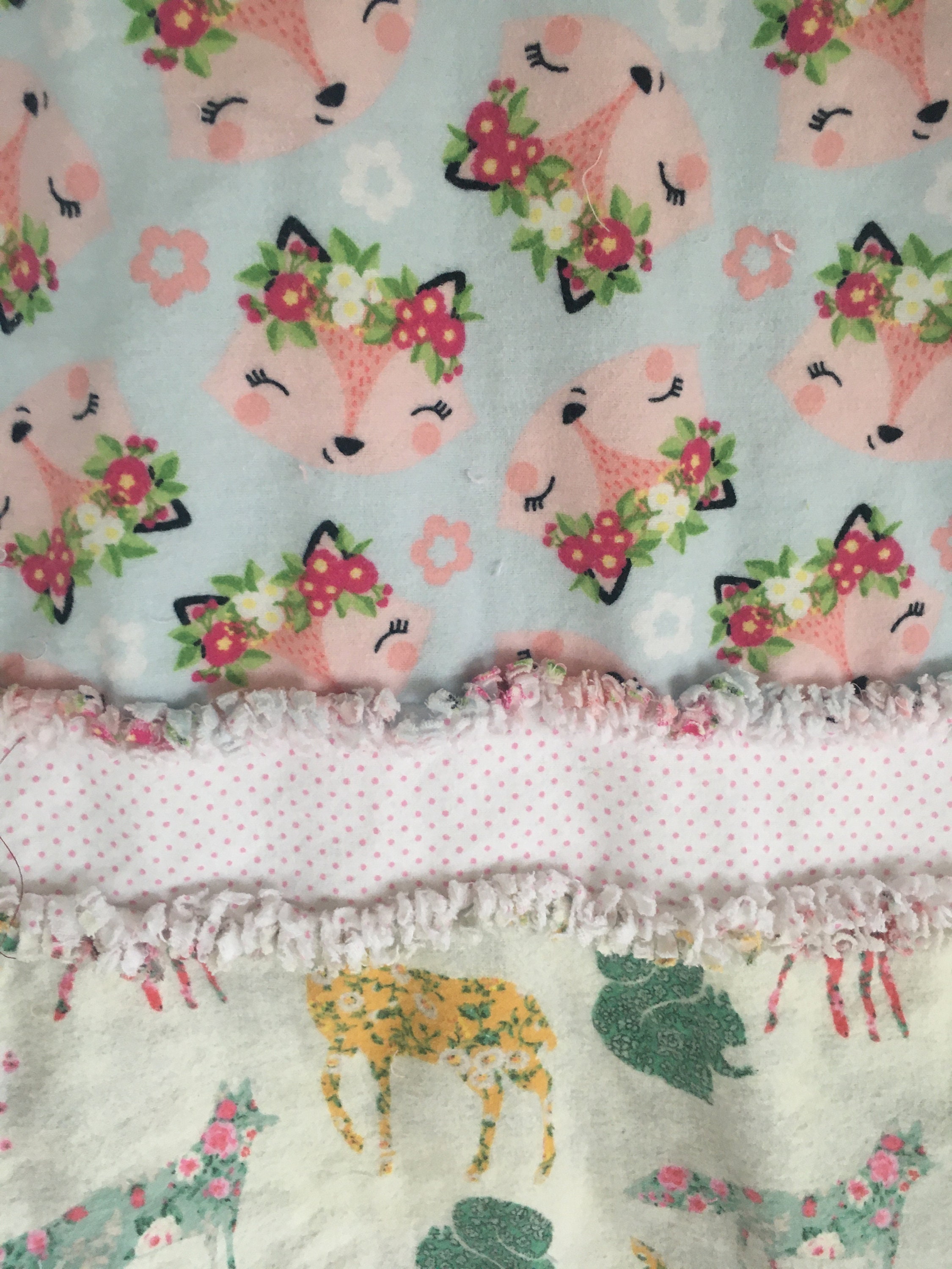 Woodland Animal Flannel Rag Quilt - Etsy