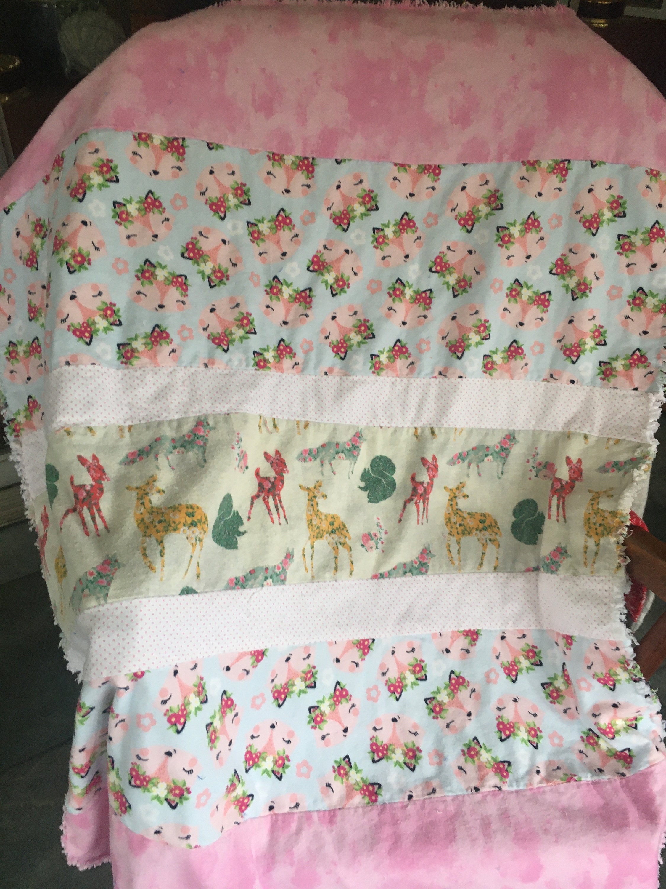 Woodland Animal Flannel Rag Quilt - Etsy