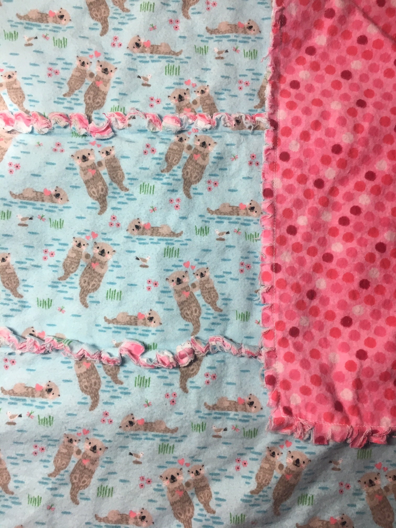 Ragged Flannel Baby Blanket - Etsy