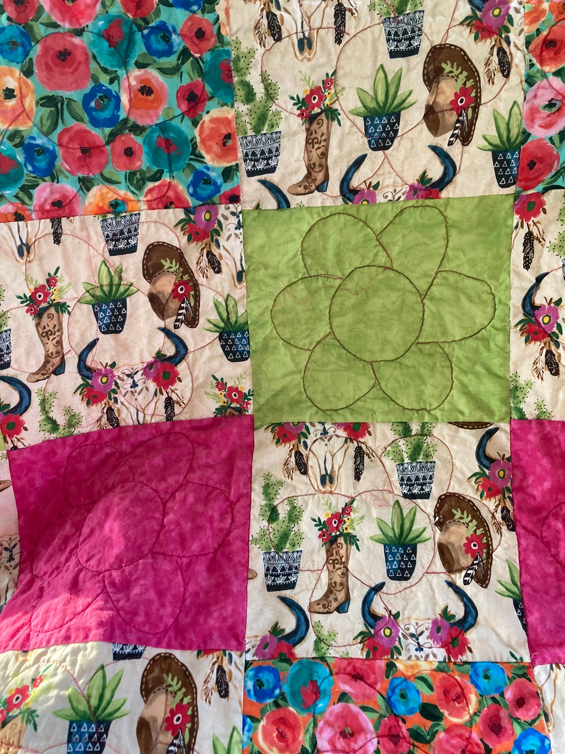 Bright Bohemian Baby Quilt/lap Quilt - Etsy UK