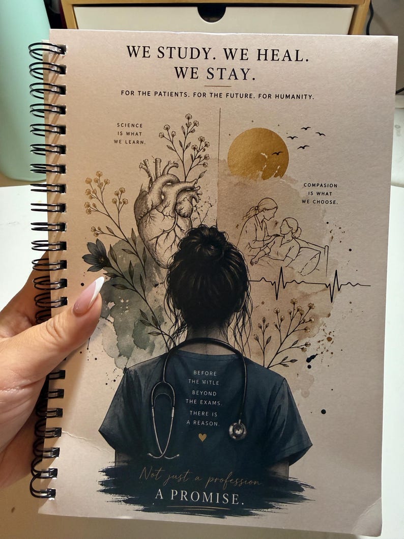 We Study We Heal We Stay - Medical Student Notebook, Healthcare Spiral ...
