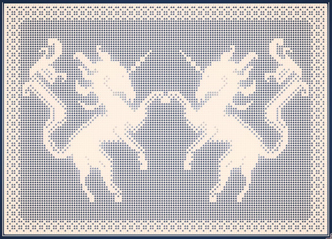 Filet Crochet Pattern 'dancing Unicorns', Instant Download Pdf. - Etsy