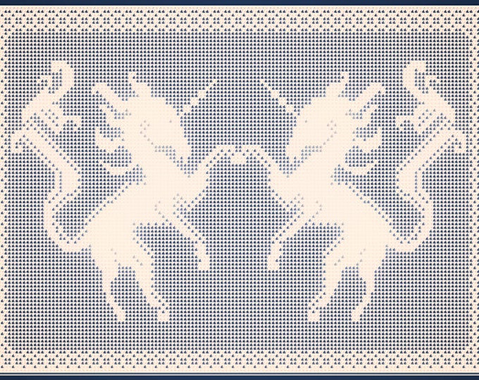Filet Crochet Pattern 'dancing Unicorns', Instant Download Pdf. - Etsy