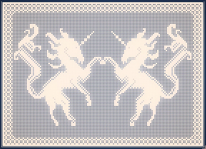 Filet Crochet Pattern 'dancing Unicorns', Instant Download Pdf. - Etsy