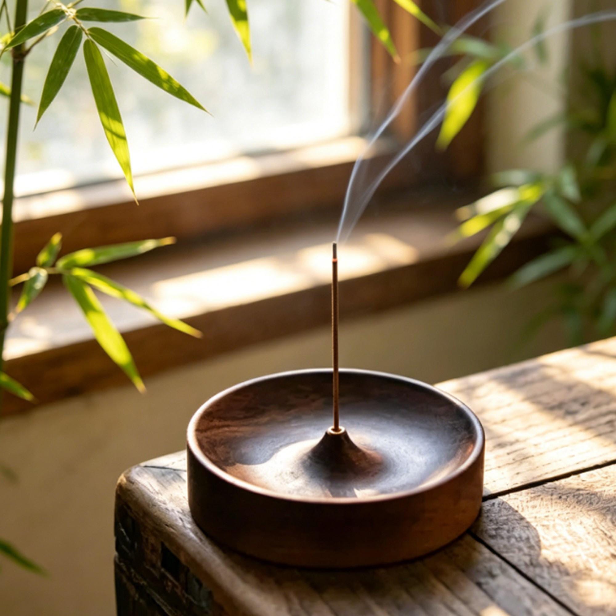 Solid Walnut Wood Incense Stick Holder Minimalist Zen Style Incense ...