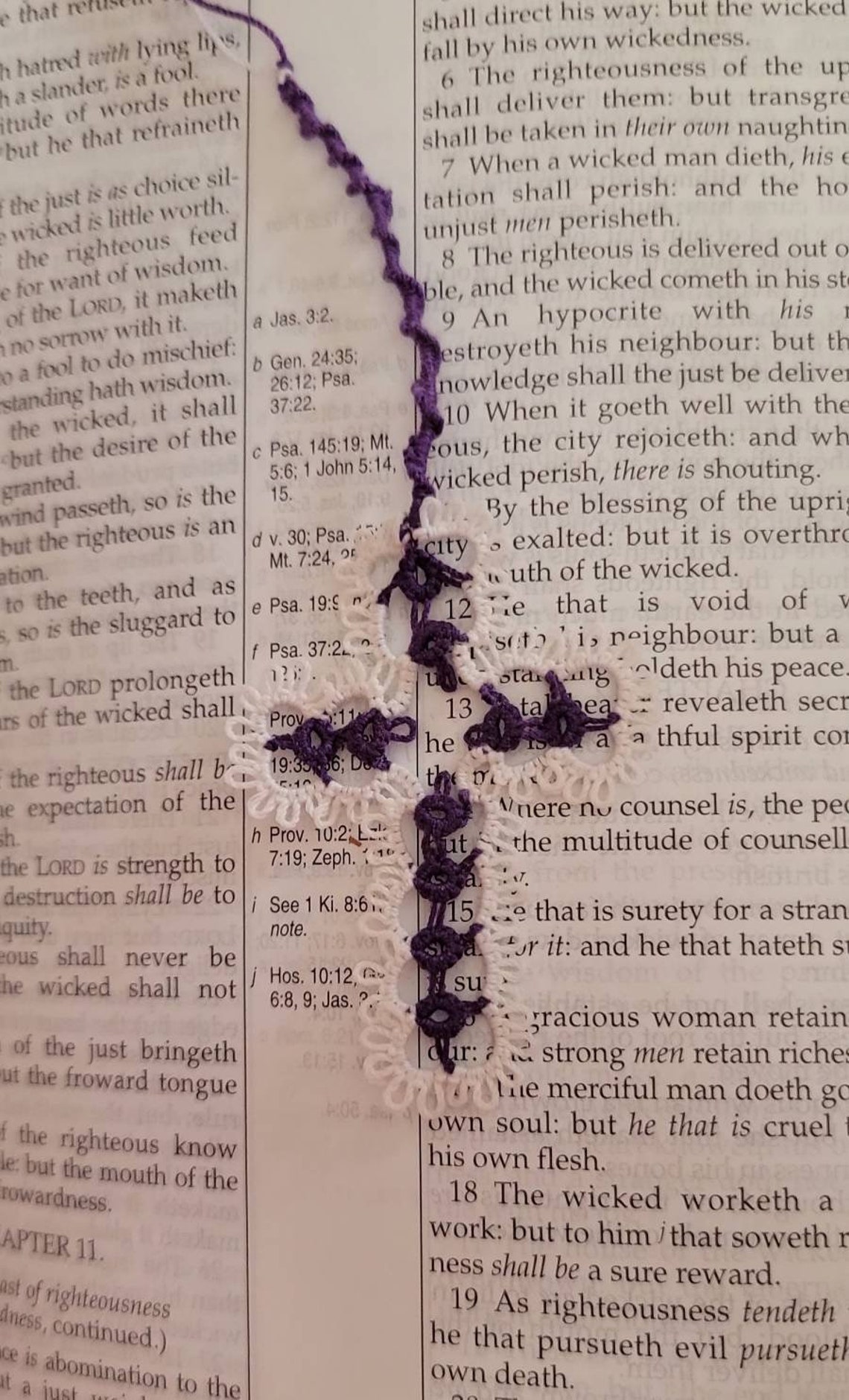 Handmade Tatted Bookmark Tatted Cross Cross Bookmark - Etsy