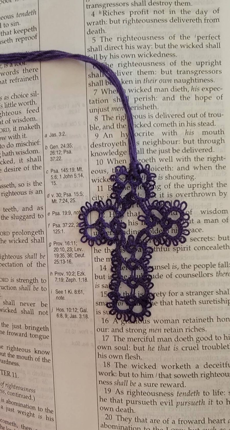 Handmade Tatted Bookmark Tatted Cross Cross Bookmark - Etsy
