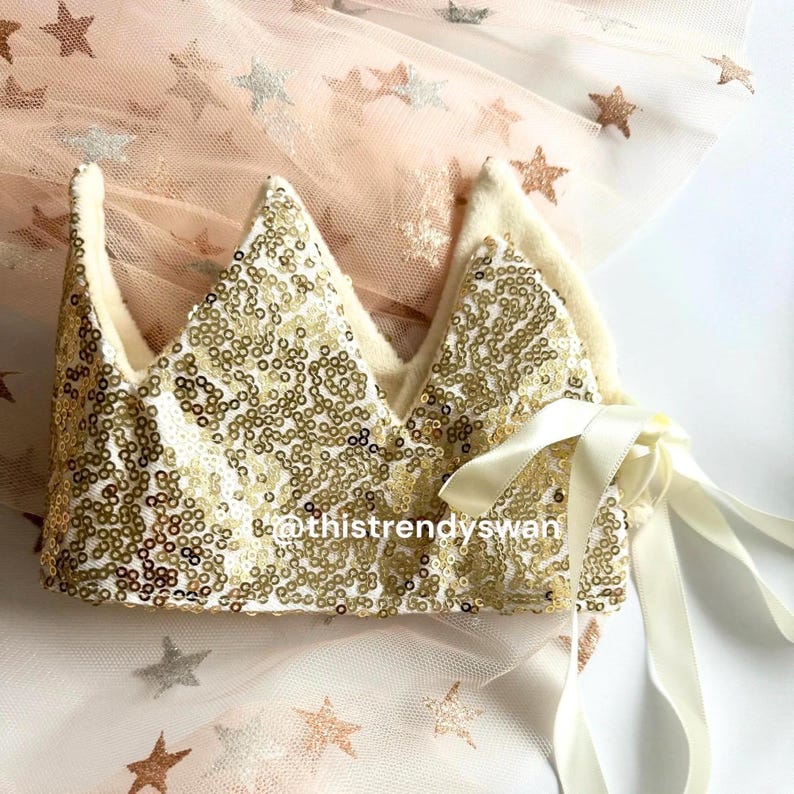 Sequin Crown & Wand Set: Gold Princess Dress-up - Etsy UK