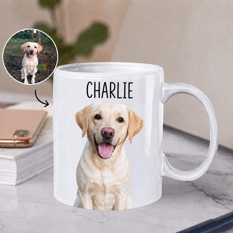 Custom Dog Face Mug, Personalized Dog Portrait Cup, Cat Lover Present ...