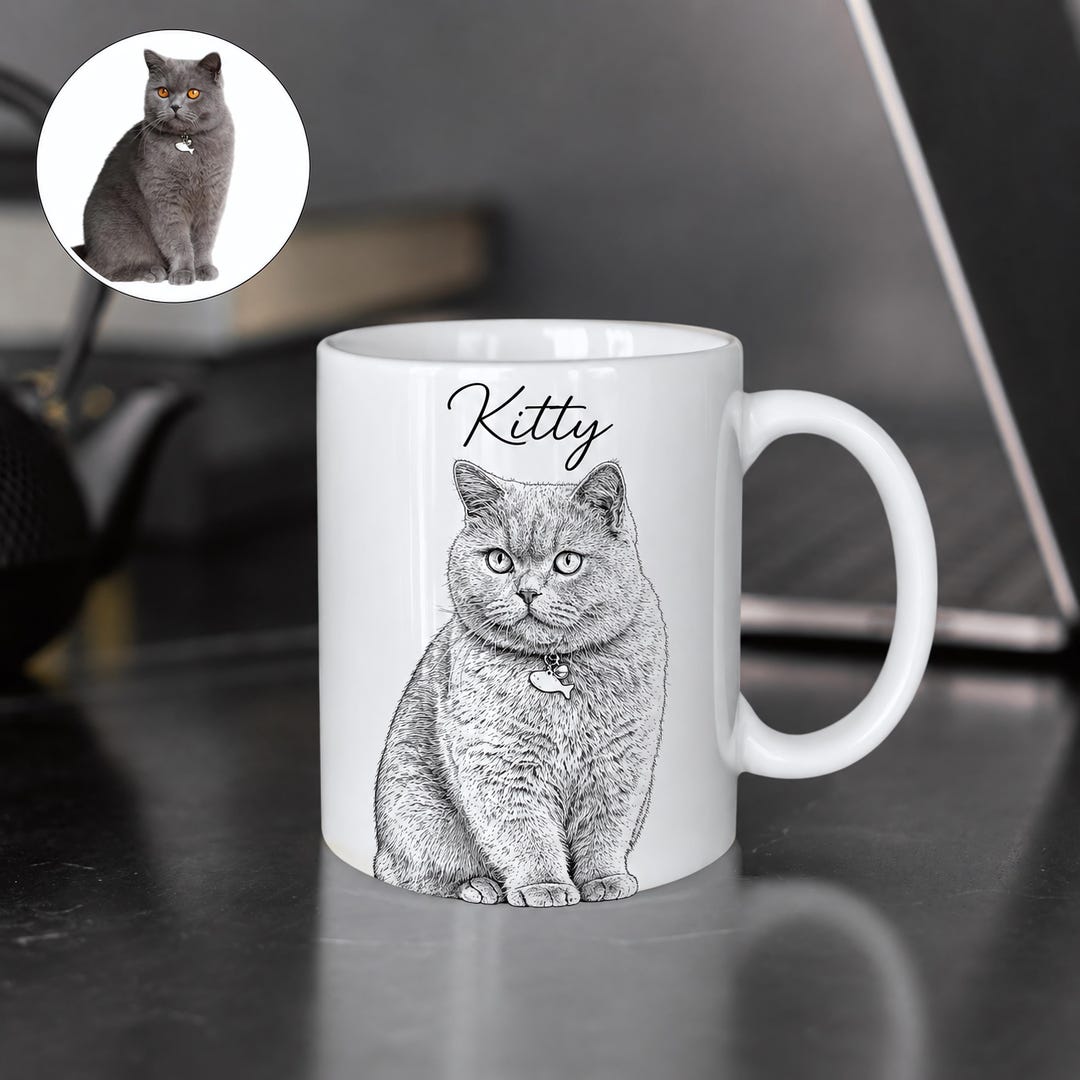 Personalized Pet Picture Mug, Custom Dog Dad Cup, Cat Lover Gift - Etsy