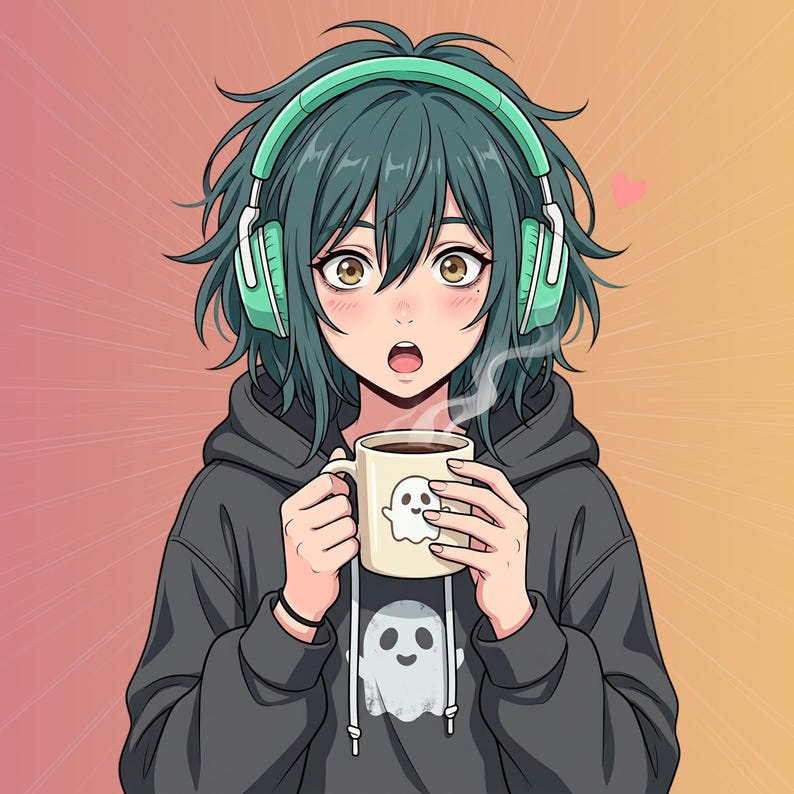 Pngtuber Model Veadotube Mini, Cozy Anime Girl Avatar, Ghost Hoodie ...