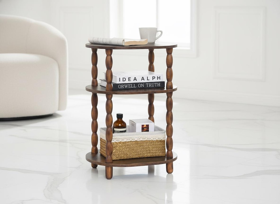Rustic Oval 3-tier Side Table, Small Nightstand, Accent Table - Etsy