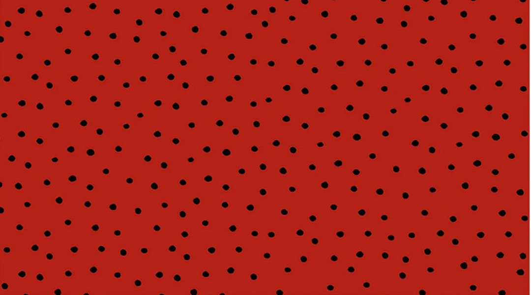 Red Dinky Dots, Loralie Desisgns, Black Polka Dots, Yardage, 691-963 - Etsy