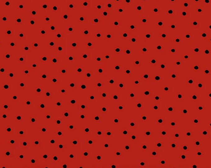 Red Dinky Dots, Loralie Desisgns, Black Polka Dots, Yardage, 691-963 - Etsy
