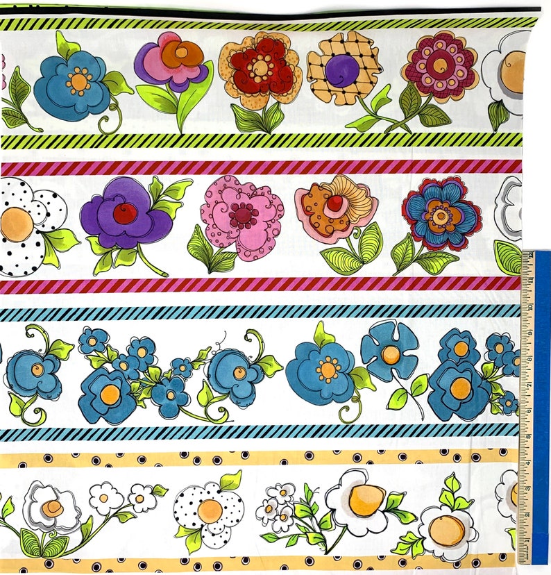 Flower Girl Borders Fabric Loralie Desisgns Yardage - Etsy