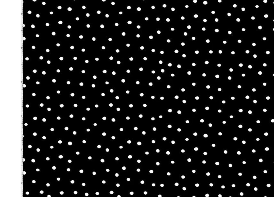 Black Dinky Dots, Loralie Desisgns, White Polka Dots, Yardage, 691815 ...