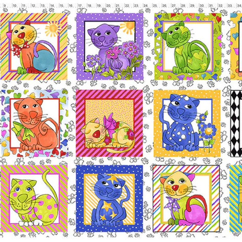 Cat Quilt Panel - Etsy