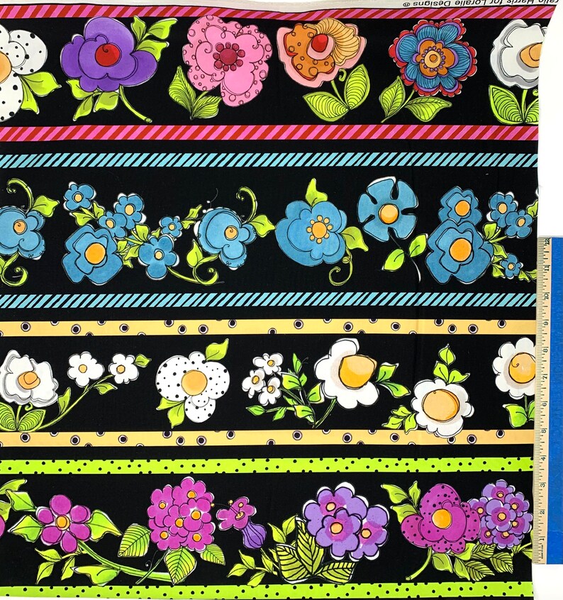 Flower Girl Borders Fabric Loralie Desisgns Yardage - Etsy