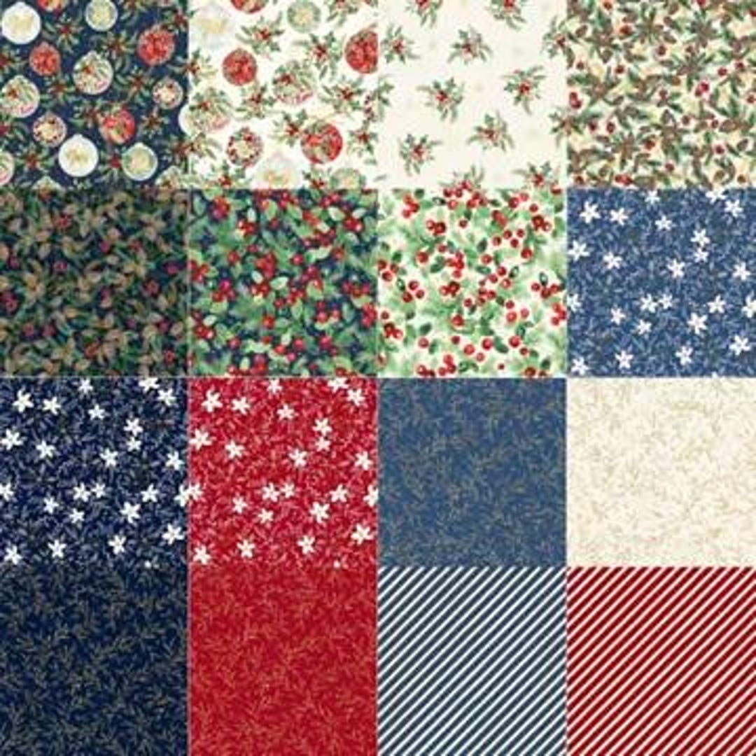 Christmas Fabric Squares: Joyful Holiday Charm Pack, P & B Textiles - Etsy