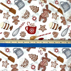 Christmas Fabric Yardage, Gingerbread, Baking up Joy, White Joy Toss ...