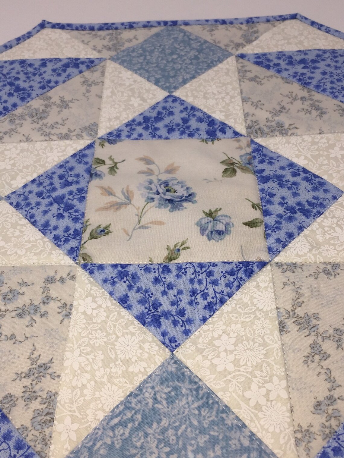 Blue Table Runner Shabby Chic | Etsy