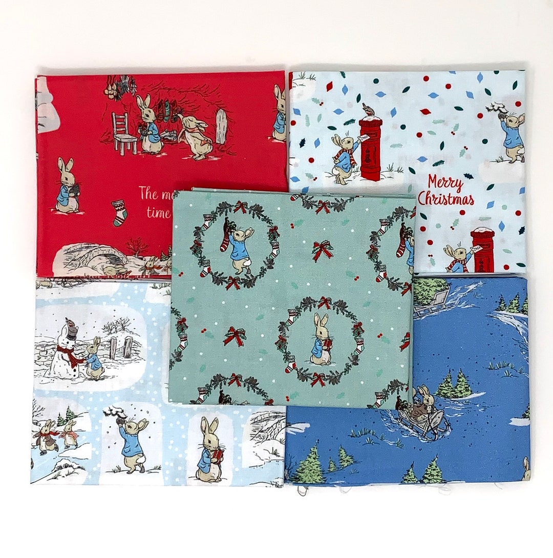 Peter Rabbit Christmas Fat Quarter Bundle, 5 Fat Quarters, Most ...