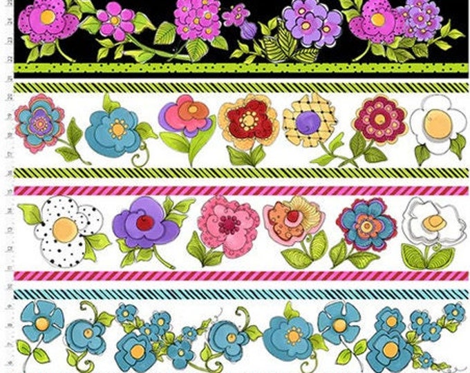 Flower Girl Borders Fabric, Loralie Designs, Yardage - Etsy