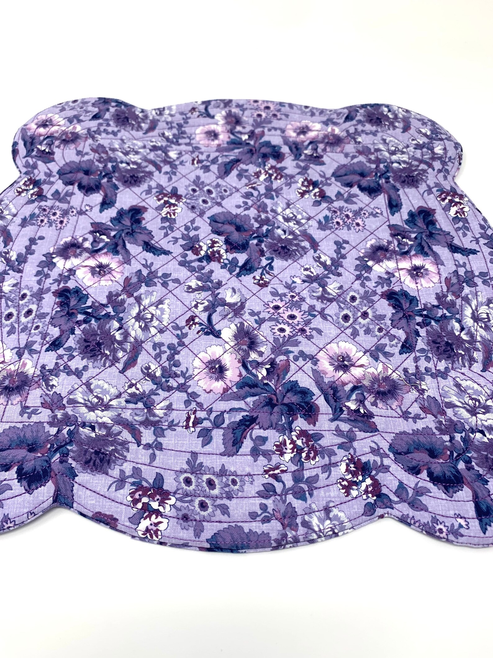 Shabby Chic Purple Scalloped Place Mats Set of 2 Floral - Etsy