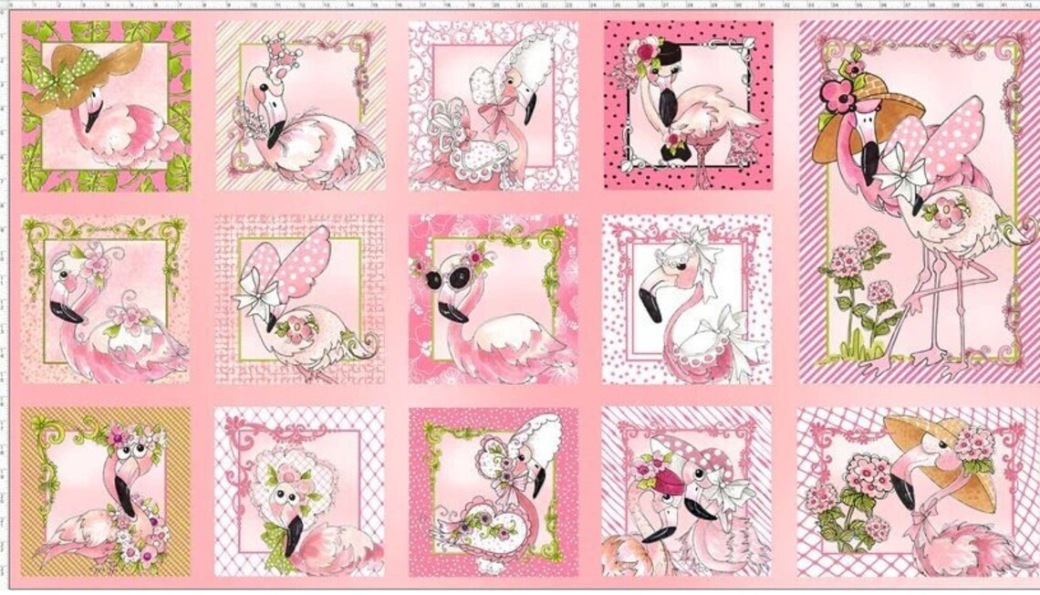 Flamingo Fabric Panel, Loralie Designs, Yardage, 692328 - Etsy
