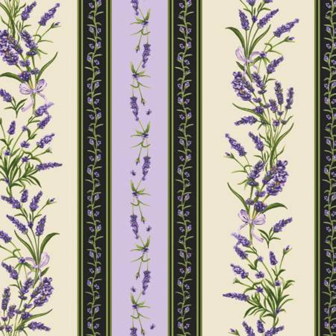 Purple Lavender Stripe, Lavender Sachet Border Yardage, Maywood Studio ...