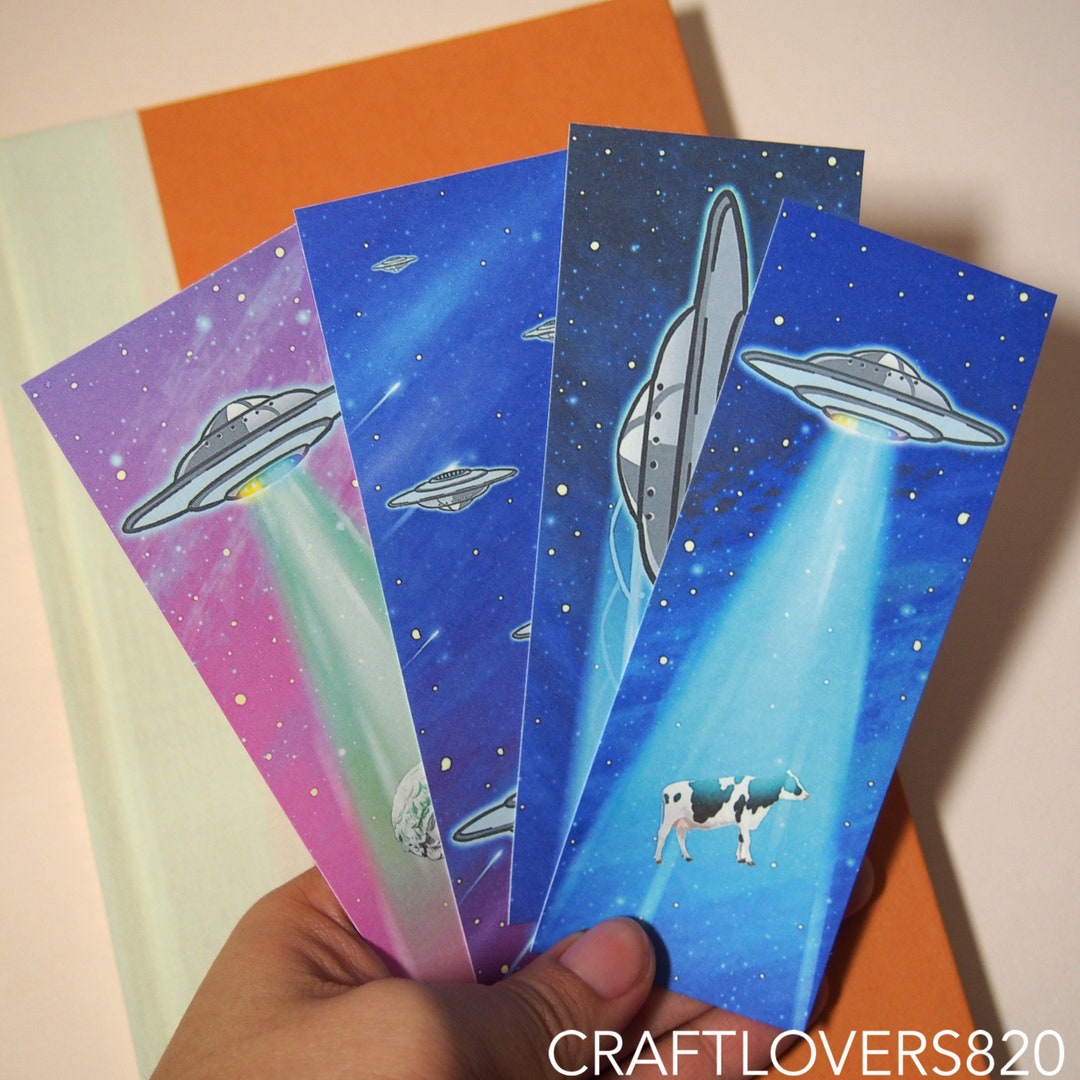 Space Bookmark | Funny UFO Laminated Bookmarks | Colorful Cute ...