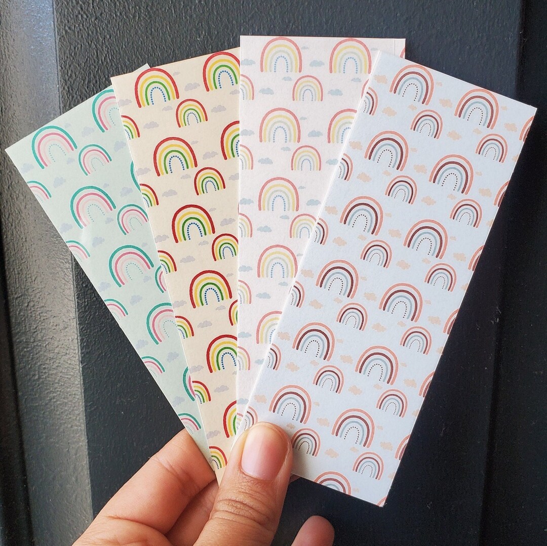 Boho Rainbow Bookmark | Neutral Pastel Bright Laminated Bookmarks ...