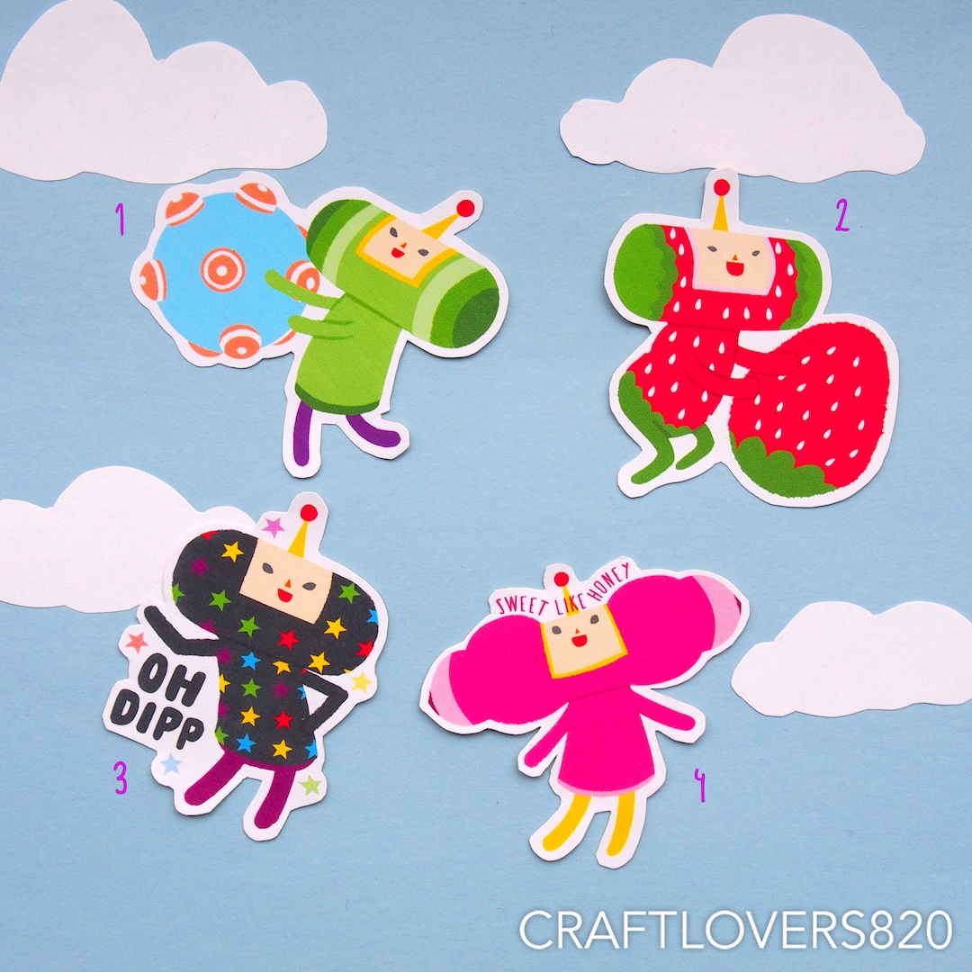 Katamari Damacy Inspired Hand Cut Stickers | Katamari Water Bottle ...