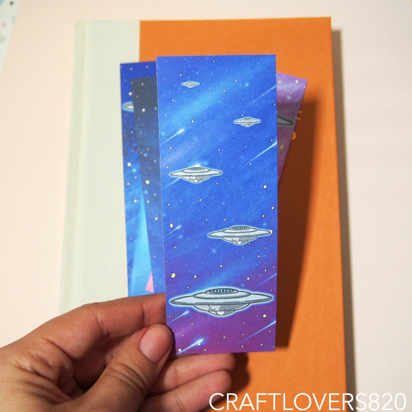 Space Bookmark Funny UFO Laminated Bookmarks Colorful Cute - Etsy