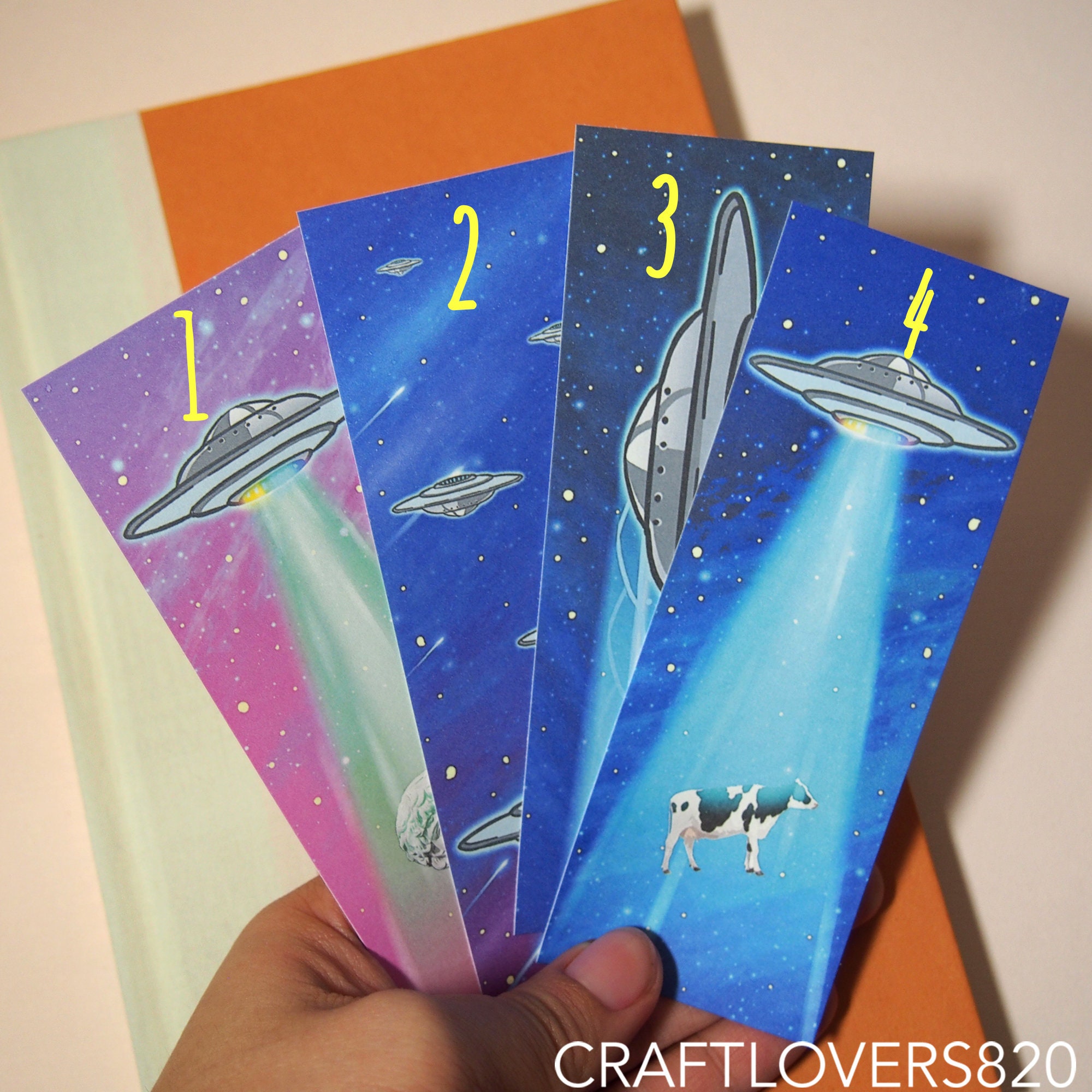 Space Bookmark | Funny UFO Laminated Bookmarks | Colorful Cute ...