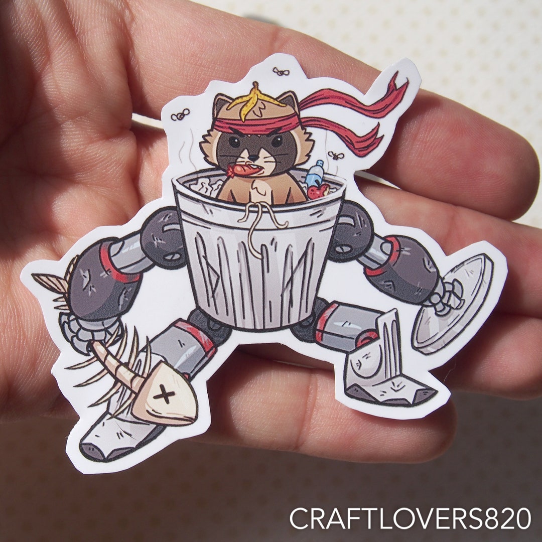 Raccoon Warrior Sticker | Funny Sticker Vinyl Decal Stickers | Water ...