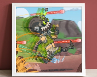 Apex Legends Inspired Chibi Octane Digital Art Print White | Etsy