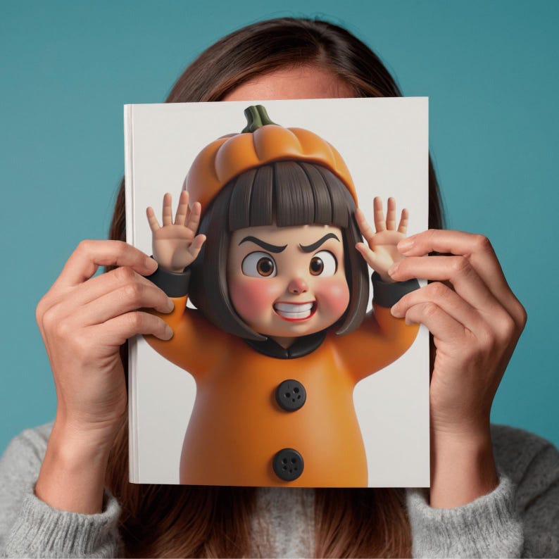 Halloween Girl PNG Bundle, Cartoon Pumpkin Clipart, Spooky Designs ...